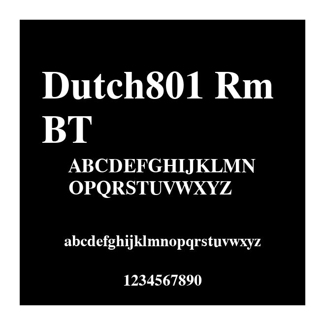 Dutch801 Rm BT字体免费下载和在线预览-印图网