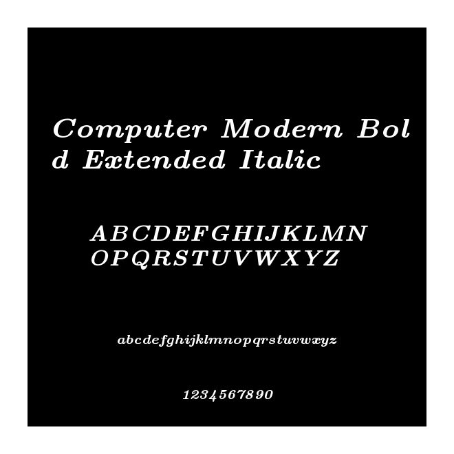 Computer Modern Bold Extended Italic字体免费下载和在线预览-印图网