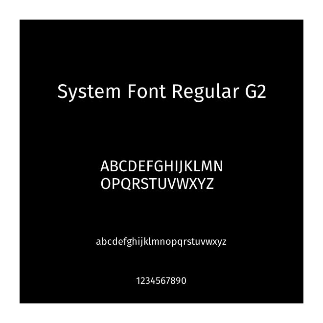 System Font Regular G2字体免费下载和在线预览-印图网