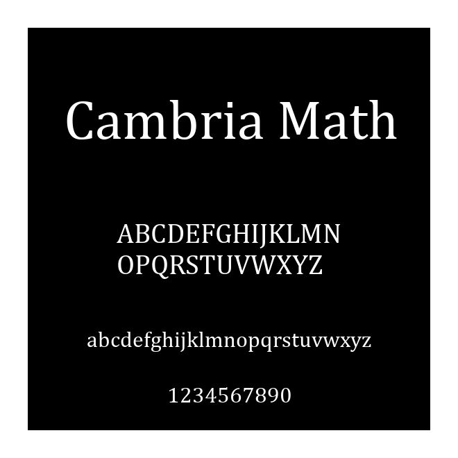 Cambria Math字体免费下载和在线预览-印图网