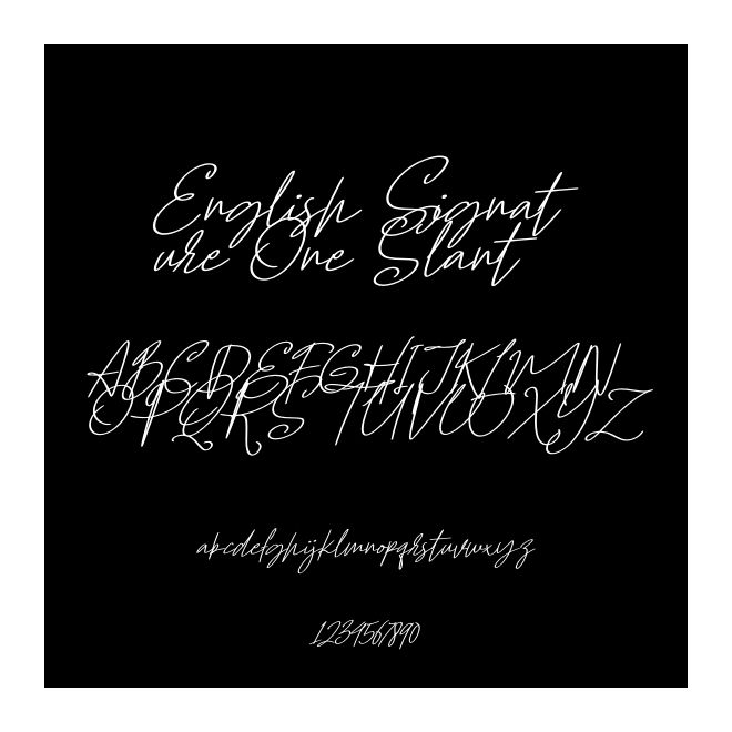 English Signature One Slant字体免费下载和在线预览-印图网
